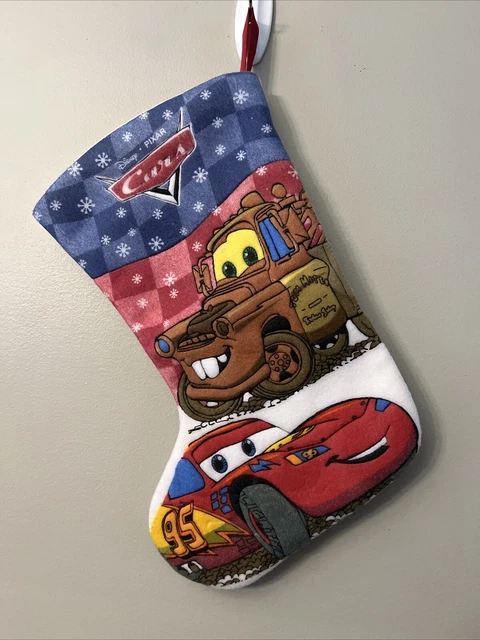DISNEY PIXAR CARS Lightning McQueen/Mater Jumbo Christmas Stocking $42. ...