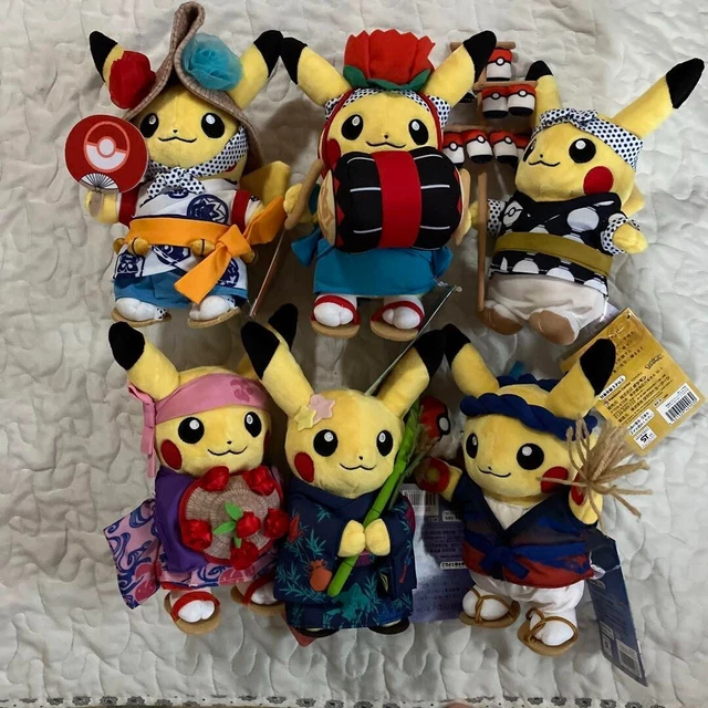 POKEMON CENTER TOHOKU Pikachu Festival Plush Toy Set of 6 Limited ...