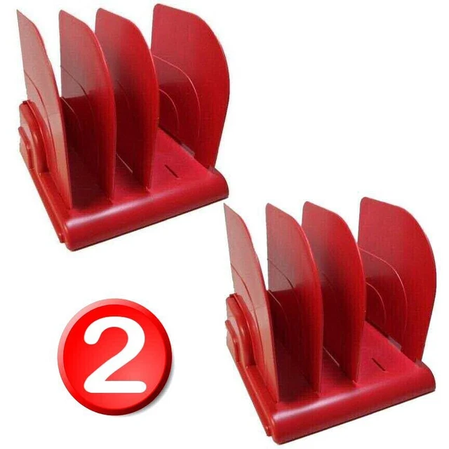 BOOK FILE STAND Desk Top File Organiser 184667 H18 x L21 x W22cm Red ...