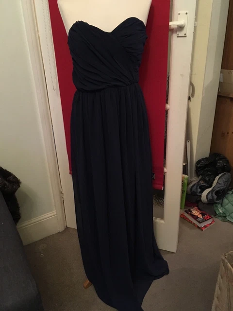 ASOS SHEER NAVY Long Gown Dress Prom Cruise Size 14 £26.68 - PicClick UK