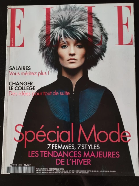 ELLE MAGAZINE DU 3/09/2001; Spécial Mode/ Laure Adler/ Amanda Harlech ...