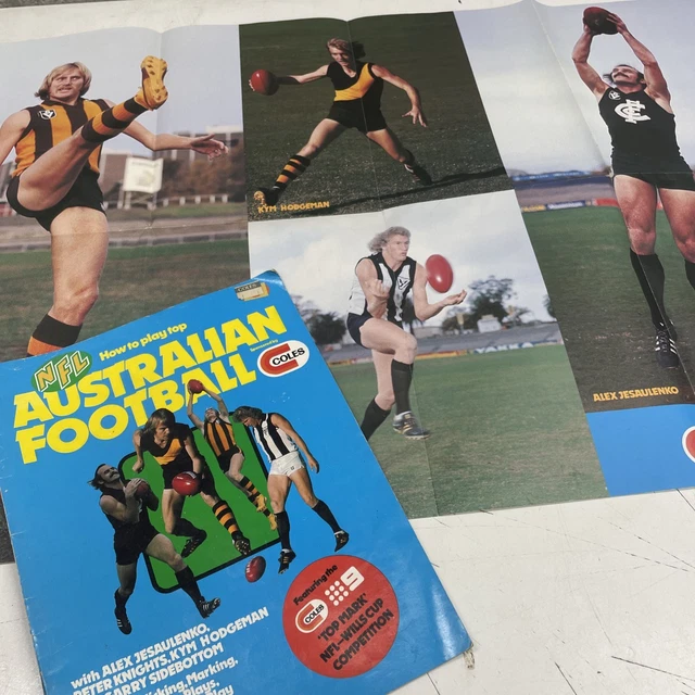 ORIGINAL VINTAGE RETRO AFL VFL Book Magazine Poster Australian Football ...