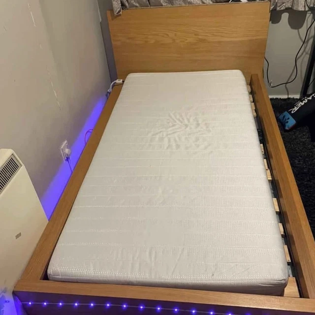 IKEA SINGLE BED and barely used memory foam mattress £37.12 - PicClick UK
