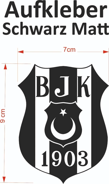 BJK WAPPEN AUFKLEBER Beşiktaş Arması Sticker Auto Motorrad PremiumFolie ...