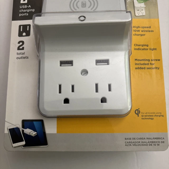 PRIME WIRELESS CHARGING Dock, Model# PBUWC01 Wall Mount Outlet Cover ...