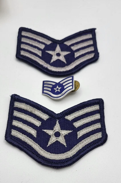 2 X US Air Force Rank Insignia Staff Sergeant Patch & Badge USAF £6.00 ...