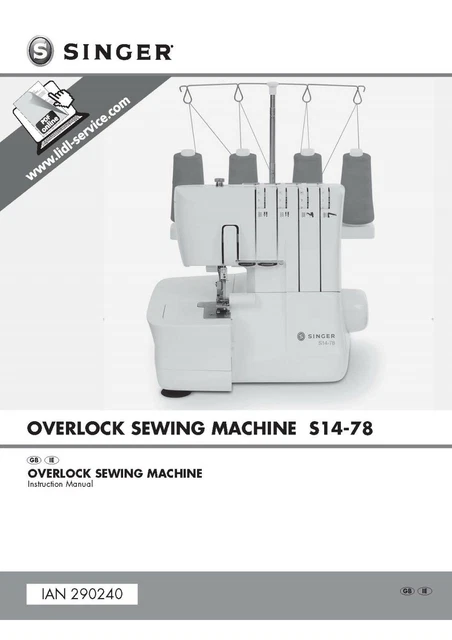 SINGER MODEL S14-78 overlock Sewing Machine Instruction Manual new ...
