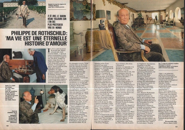 COUPURE DE PRESSE Clipping 1984 Philippe de Rothschild (2 pages) EUR 5,00 - PicClick FR