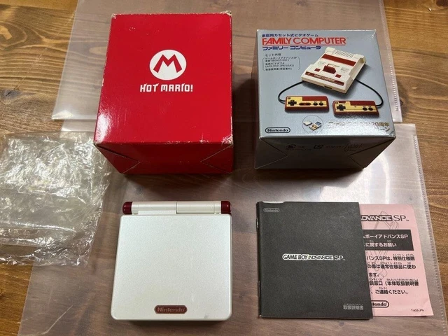 CLUB NINTENDO MARIO Gameboy Advance SP 20th Anniversary w/Box Famicom ...