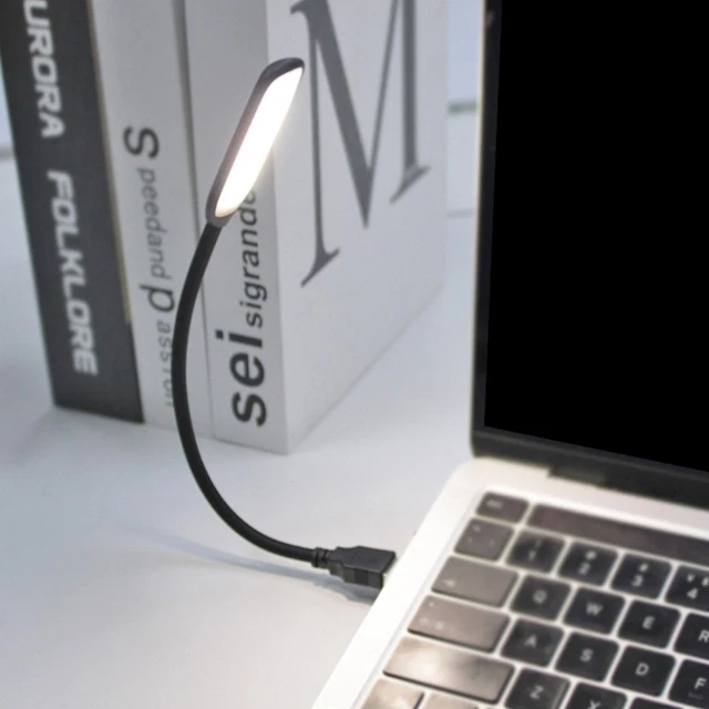 FLEXIBLE USB LED Book Light Mini Table Reading Lamp Portable Night ...