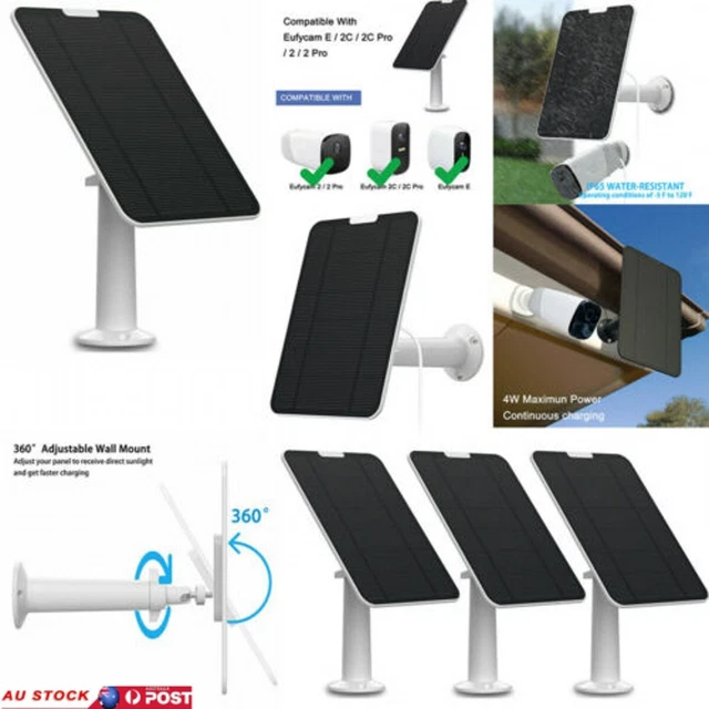 4X 4W SOLAR Panels for Eufycam Eufy Cam E/2C/E/2 Pro Wall Mount 13ft ...