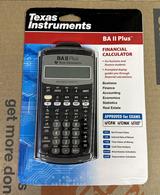 TEXAS INSTRUMENTS BA II Plus Financial Calculator NEW FREE SHIPPING $29 ...