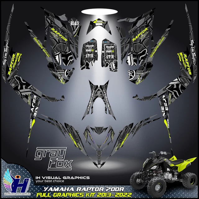 YAMAHA RAPTOR 700 700R graphics kit 2013 2014 2017 to 2022 decals ...