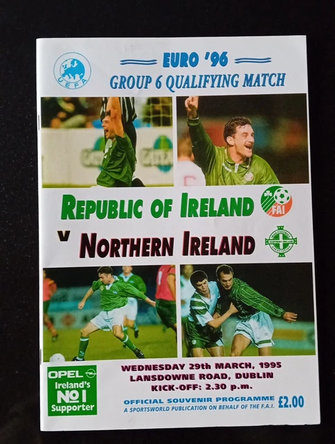 REP OF IRELAND v Northern Ireland 1995 £3.52 - PicClick UK