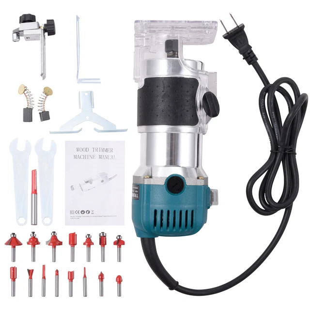 WOOD ROUTERS, 800W Wood Trimmer Router Tool, Compact Wood Palm Router ...