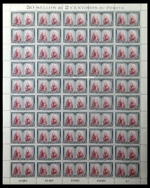 SPAIN SPAIN 402 1928 Catacombs Complete Sheet 50 Stamps MNH £60.87 ...