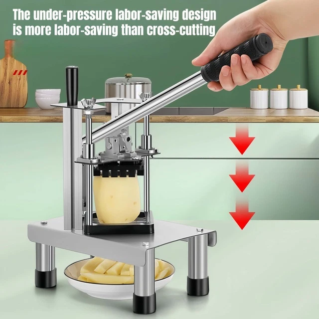 COMMERCIAL POTATO CHIPPER Vegetable Cutting Fruit Slicer Machine W/3 ...