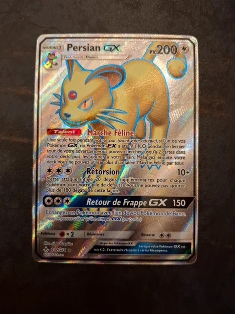 CARTE POKÉMON PERSIAN GX 207/214 Soleil & Lune Alliance Infaillible ...
