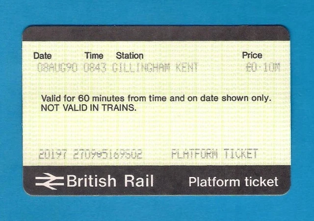 BRITISH RAIL APTIS Platform Ticket - BR(S) Gillingham Kent - M/c S02 ...