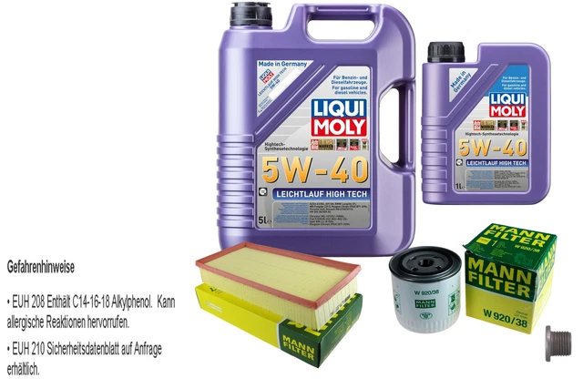 MANN INSPECTION SET 6 LIQUI MOLY Bon Fonctionnement High Technologie 5W-40 pour EUR 102,97 ...