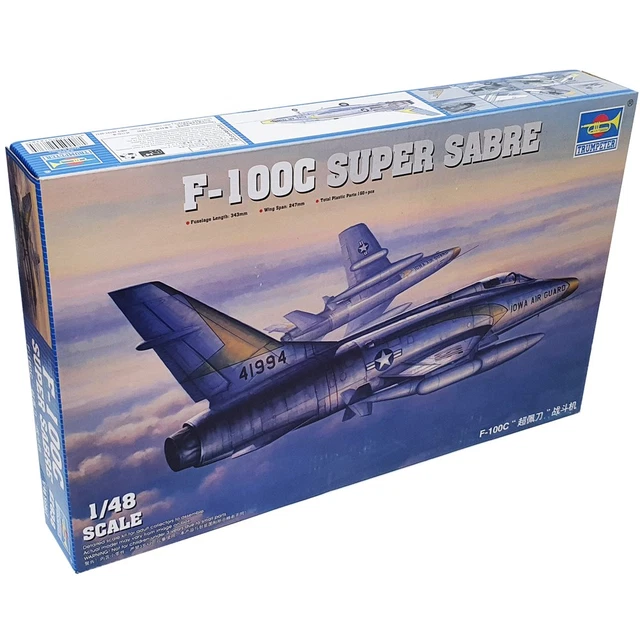 TRUMPETER USAF F-100C Super Sabre Military Fighter Jet Model Kit Scale 1:48 £45.20 - PicClick UK