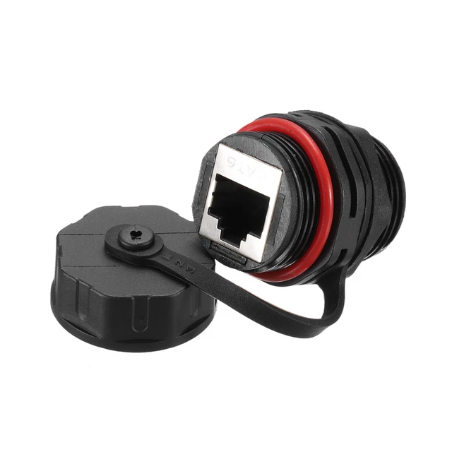 RJ45 PANEL MOUNT Coupler, Bulkhead Ethernet Connector (Red,Pack of 1 ...