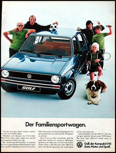 VW GOLF 1, originale Werbung aus 1976 ....Familiensportwagen EUR 5,99 ...