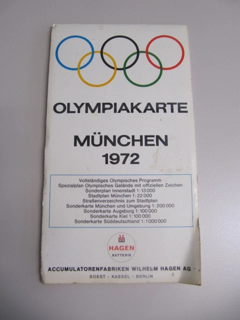 ORIGINAL KARTE OLYMPIA 1972 München Programm komplett + Plan Hagen Batterie rar EUR 5,00 ...