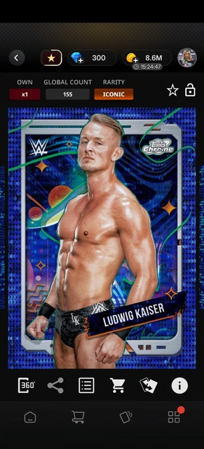 TOPPS WWE SLAM *DIGITAL* - Cosmic Chrome Blue Moon Base - Ludwig Kaiser ...