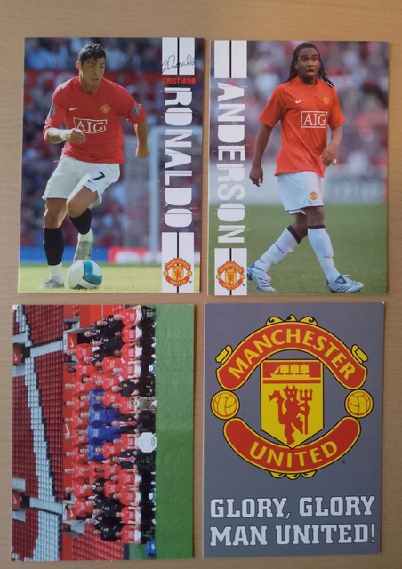 MANCHESTER UNITED 4 Postcards Cristiano Ronaldo Team Anderson Crest ...