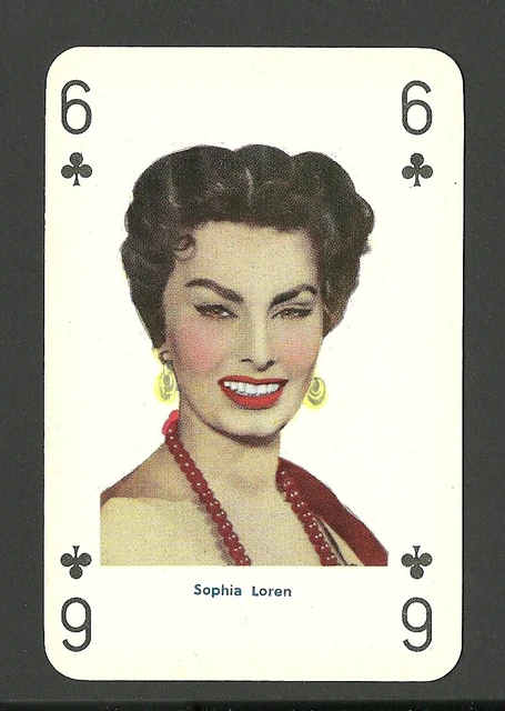 SOPHIA LOREN RARE Vintage 1950s Film Star Actress Pin Up Playing Card ...