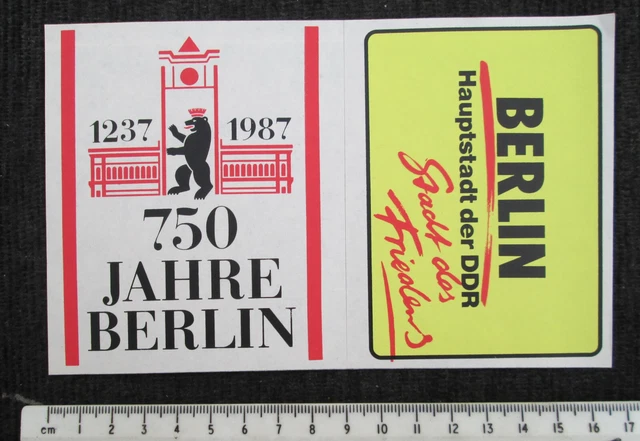 6966 EAST GERMAN/DDR/GDR Cold War 750th BERLIN anniversary STICKERS cir ...