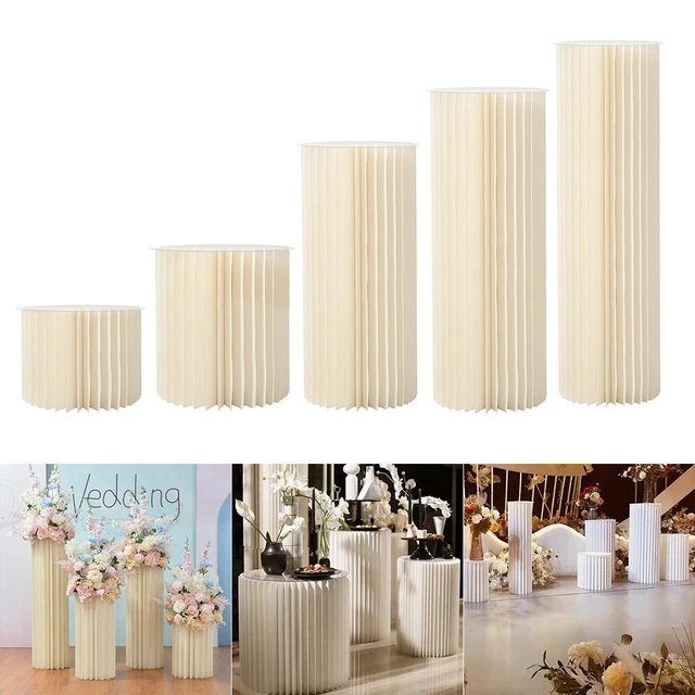 ROUND PAPER PEDESTAL Plinth Wedding Venue Display Table Flower Stand ...