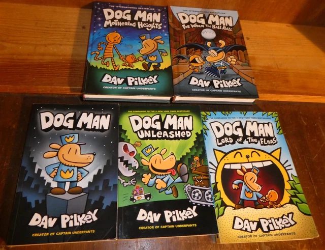 DAV PILKEY - Dog Man books x 5 - Dog Man, Unleashed, Lord Fleas ...