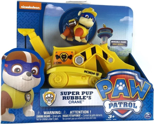 PAW PATROL SUPER Pup Rubble Crane Figure and Vehicle Pack Rubble as ...