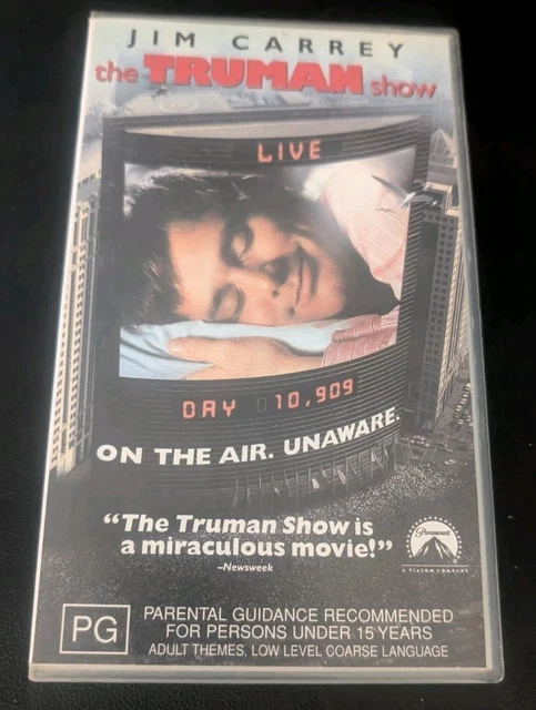JIM CARREY, THE Truman Show, VHS PAL, Vintage, Ex-rental - Untested £5. ...