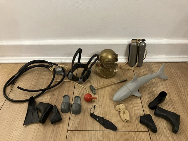 VINTAGE ACTION MAN Gi Joe Deep Sea Diver Shark Surprise Parts And ...