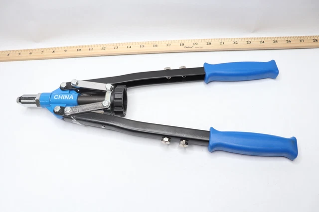 HEAVY DUTY DOUBLE Handle Hand Riveter Gun Tool Rivets Long Arm 3.2-6.4 ...