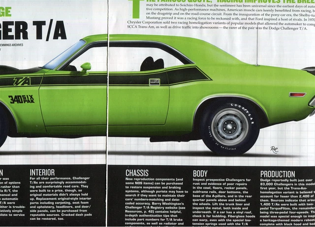 1970 Dodge Challenger Ta Buyers Guide Color Article £703 Picclick Uk 6476
