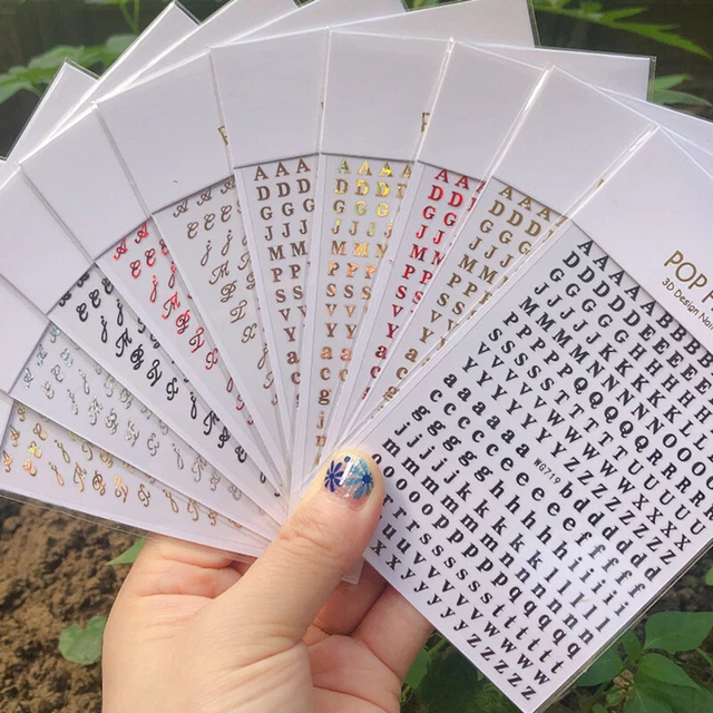 FEUILLES D'ONGLES DE Personnages Décalcomanies De L'alphabet Gothique a ...