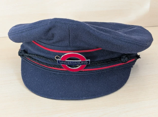 VINTAGE LONDON UNDERGROUND Staff Peaked Cap with Roundel Badge EX ...