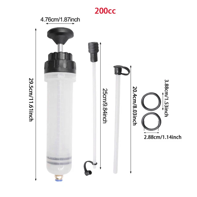 BRAKE FLUID EXTRACTOR Hand Pump Oil Change Syringe with Long Tube for ...