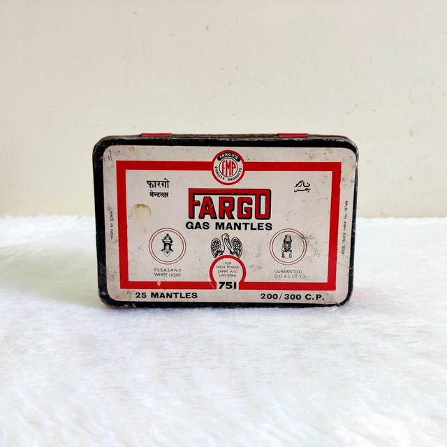 1960S VINTAGE FARGO Lantern & Lamp Gas Mantle Advertisement Tin Box ...