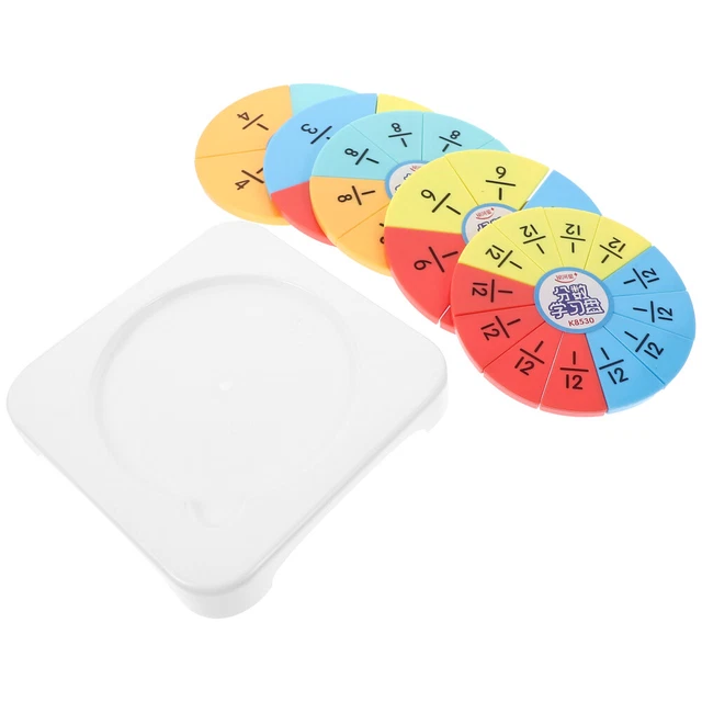FRACTION RESOURCES FOR Kids Learning Disk Math Toys Puzzles £14.18 ...