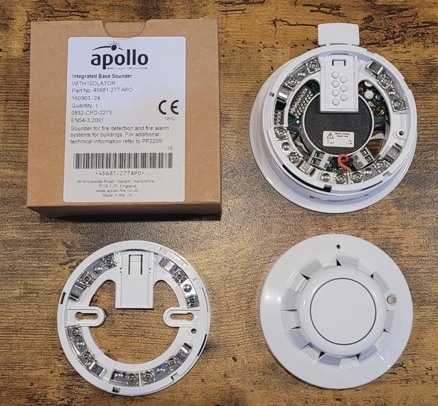 3X APOLLO XP95 Rilevatore Fumo Ottico + BASE SUONO INTEGRATO CON ...