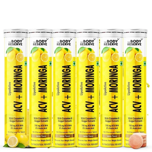 THE BODY RESERVE ACV Moringa | Lemon Flavor - 120 Tablets £53.44 ...