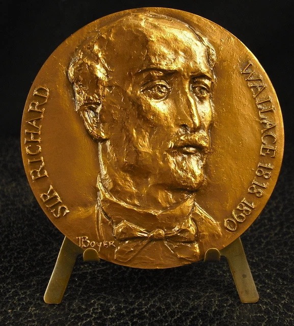 MÉDAILLE SIR RICHARD Wallace 1st Baronet art collector par Boyer 167g ...