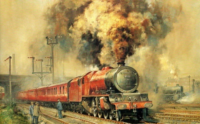 PRINCESS ELIZABETH LOCO & Train Edge Hill Fine Mounted Steam Railway ...