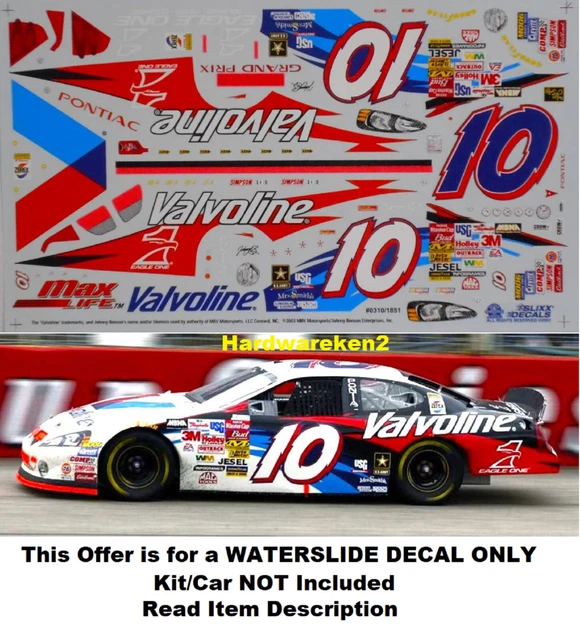 NASCAR DECAL #69 Valvoline 1987 Pontiac Grand Prix 2+2 Tommy Riggins 1/ ...