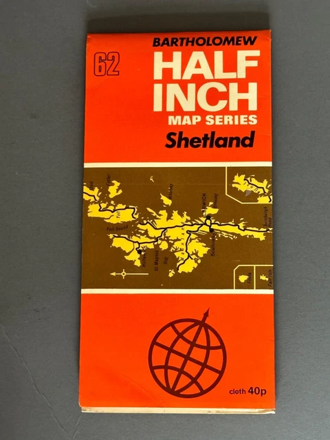 BARTHOLOMEW, HALF INCH Cloth Map Series, No:62, Shetland, 1970's £4.80 ...